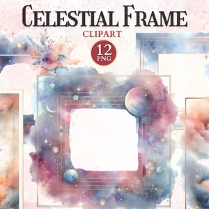 Celestial Frame Clipart, Fantasy Printable Frames Png, Fairy Tale ...