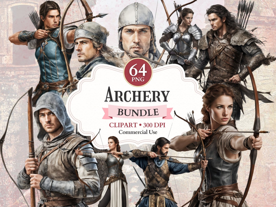 Archery Clipart Bundle, Medieval Archer, Archer Clipart, Medieval Image ...