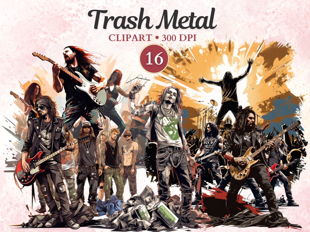 Trash Metal Clipart, Rock Band, Band Png, Rockstar, Guitarist, Musician ...