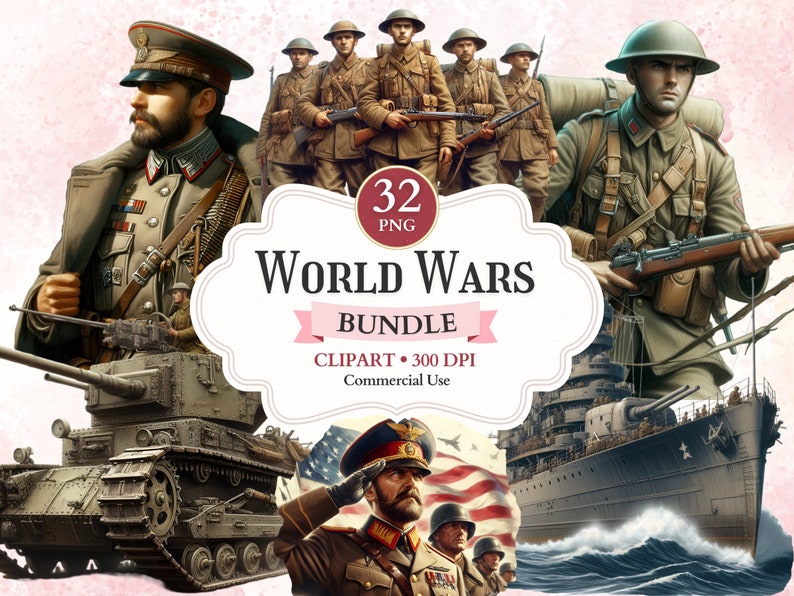 World Wars Clipart Bundle, Wwi, Ww2, Military Clipart, Soldier Png ...