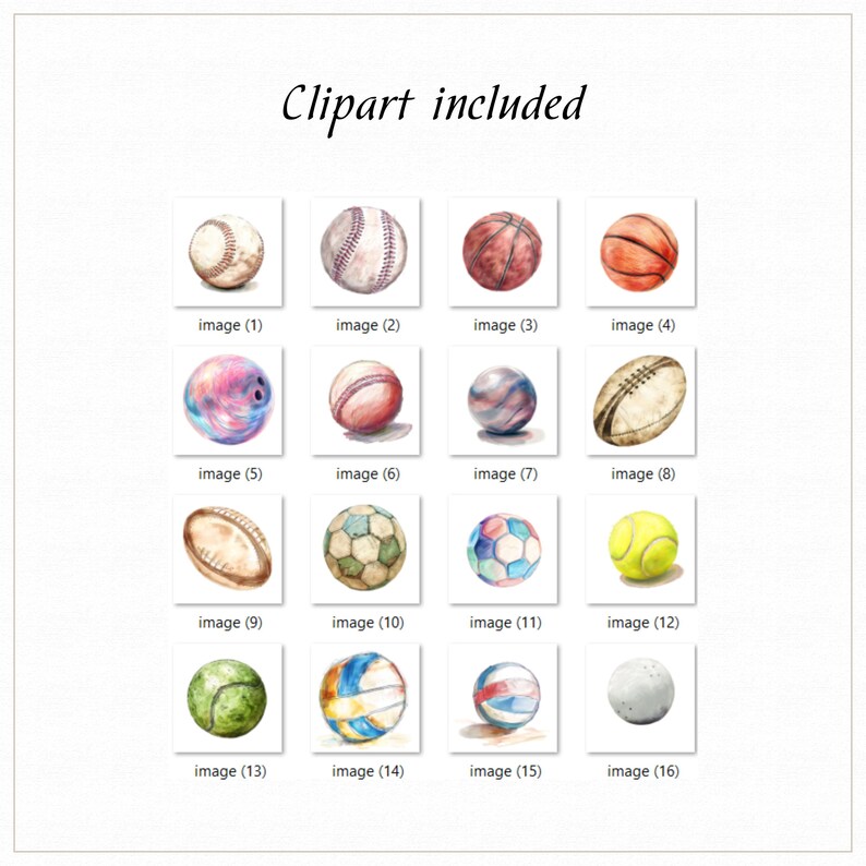 Sport Ball Clipart, Soccer Ball, Basketball, Baseball, Tennis, Football ...