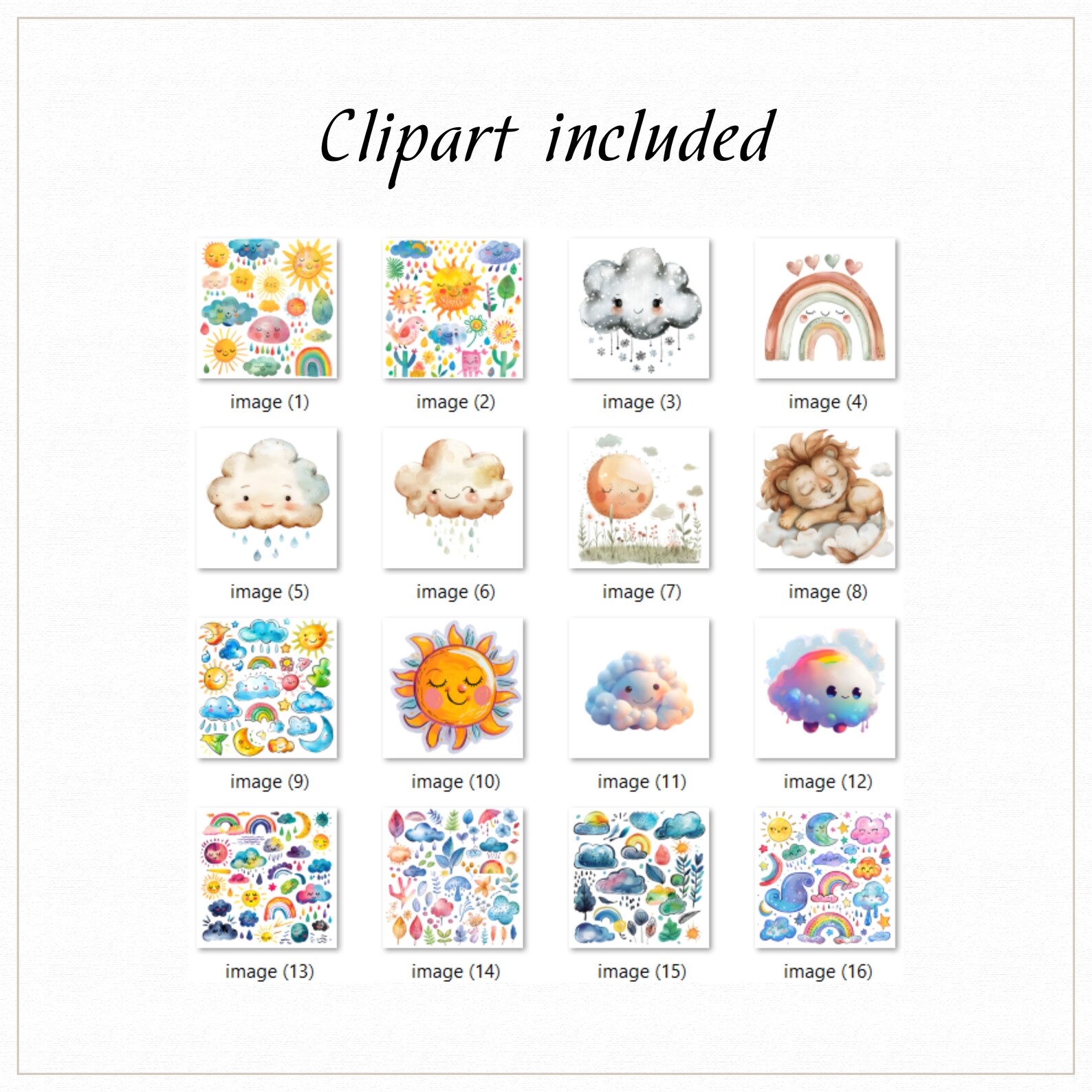 Kawaii Weather Clipart, Kawaii Weather, Rainy Day, Cute Sun Clipart ...