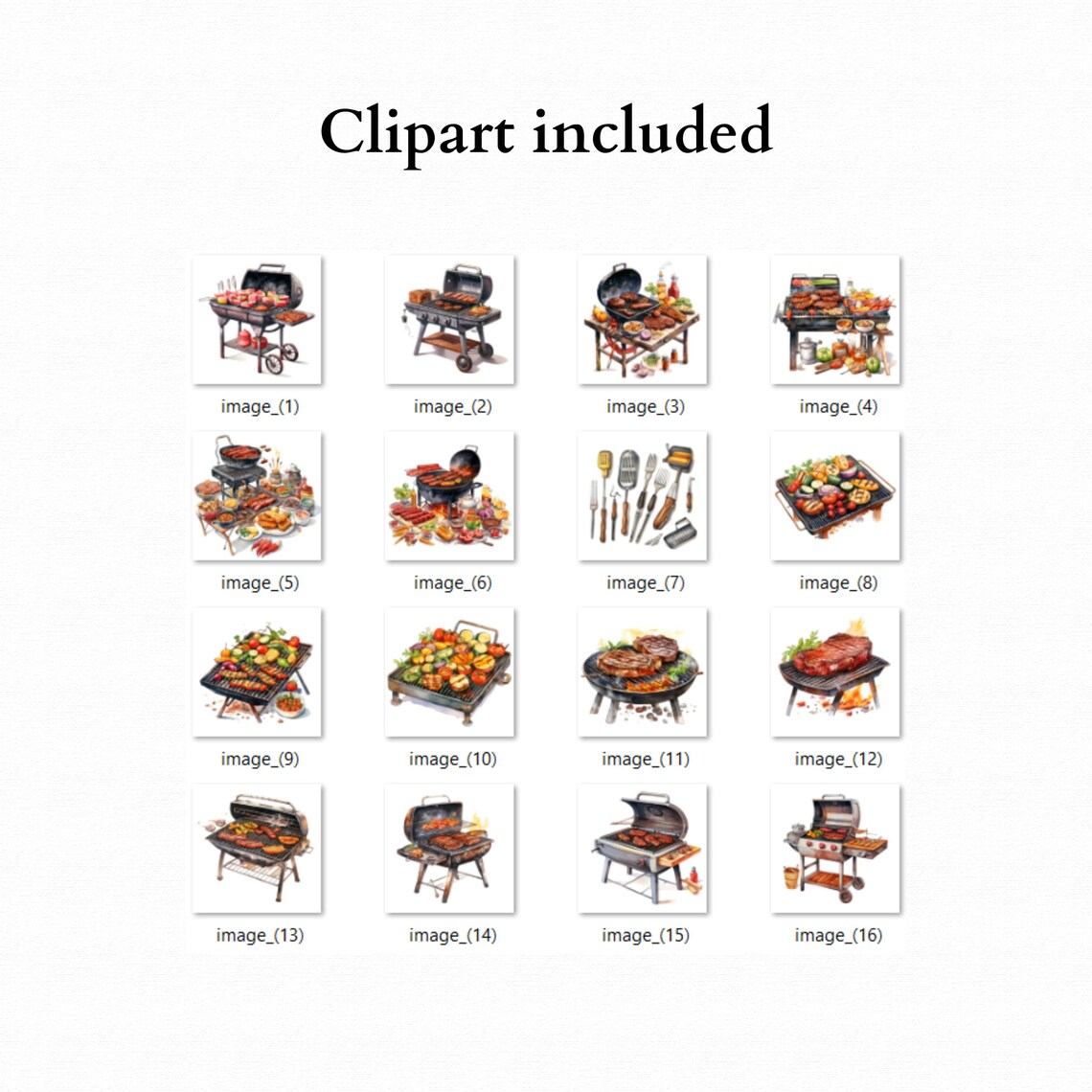 Grill Clipart, Meat Clipart, BBQ Clipart, Barbecue Clipart, Cooking ...