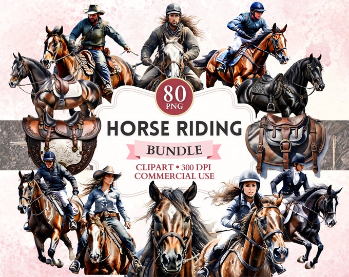 45 Equestrian Sport PNG Clipart, Watercolor Horseback Riding ...