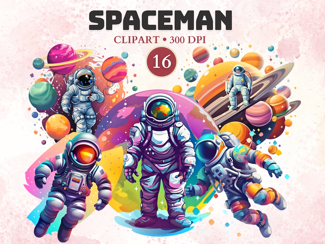 Spaceman Clipart, Pastel, Astronaut, Explorer, Space Clipart, Galaxy ...