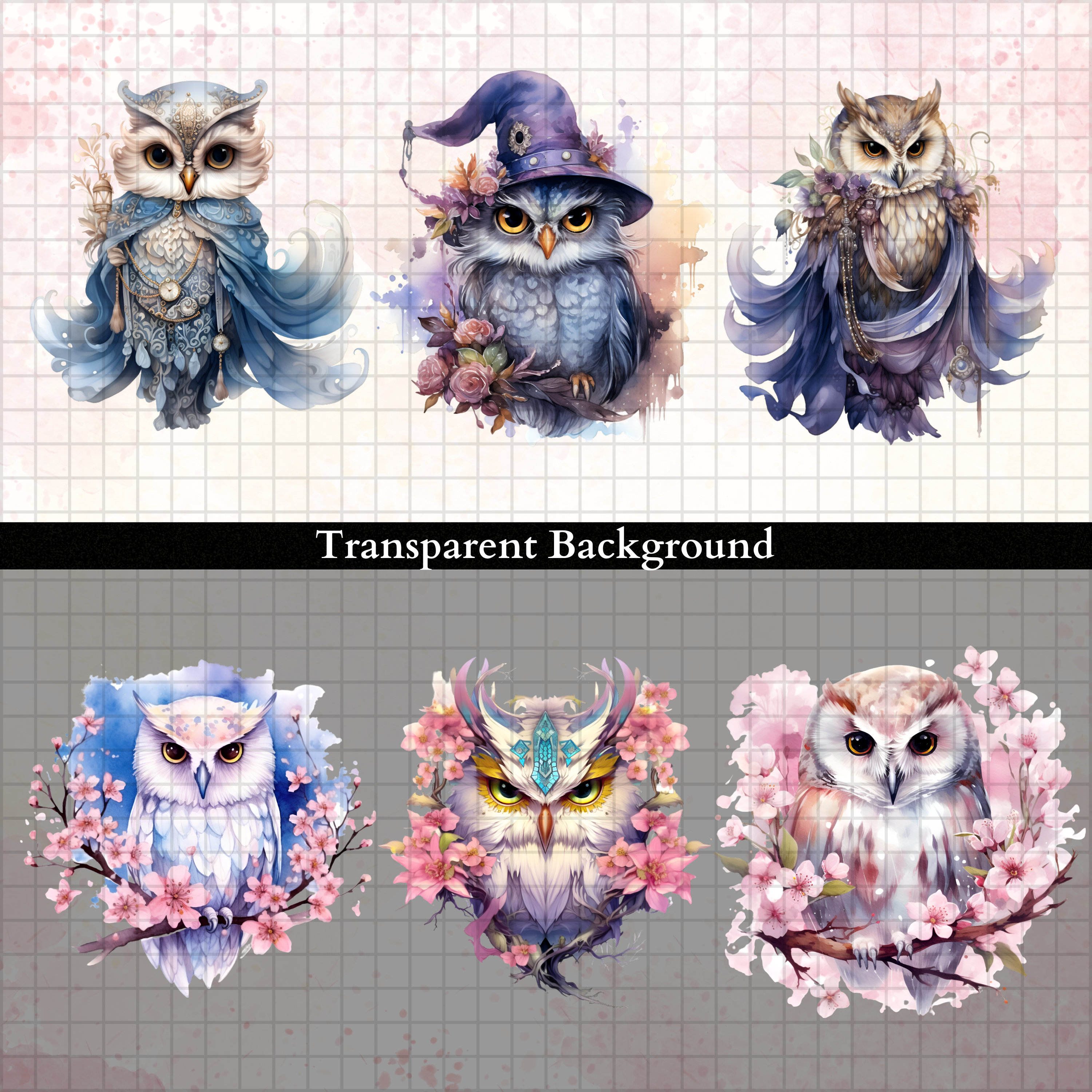 Magic Owls Clipart Bundle Celestial Owl Wiccan Sublimation - Etsy