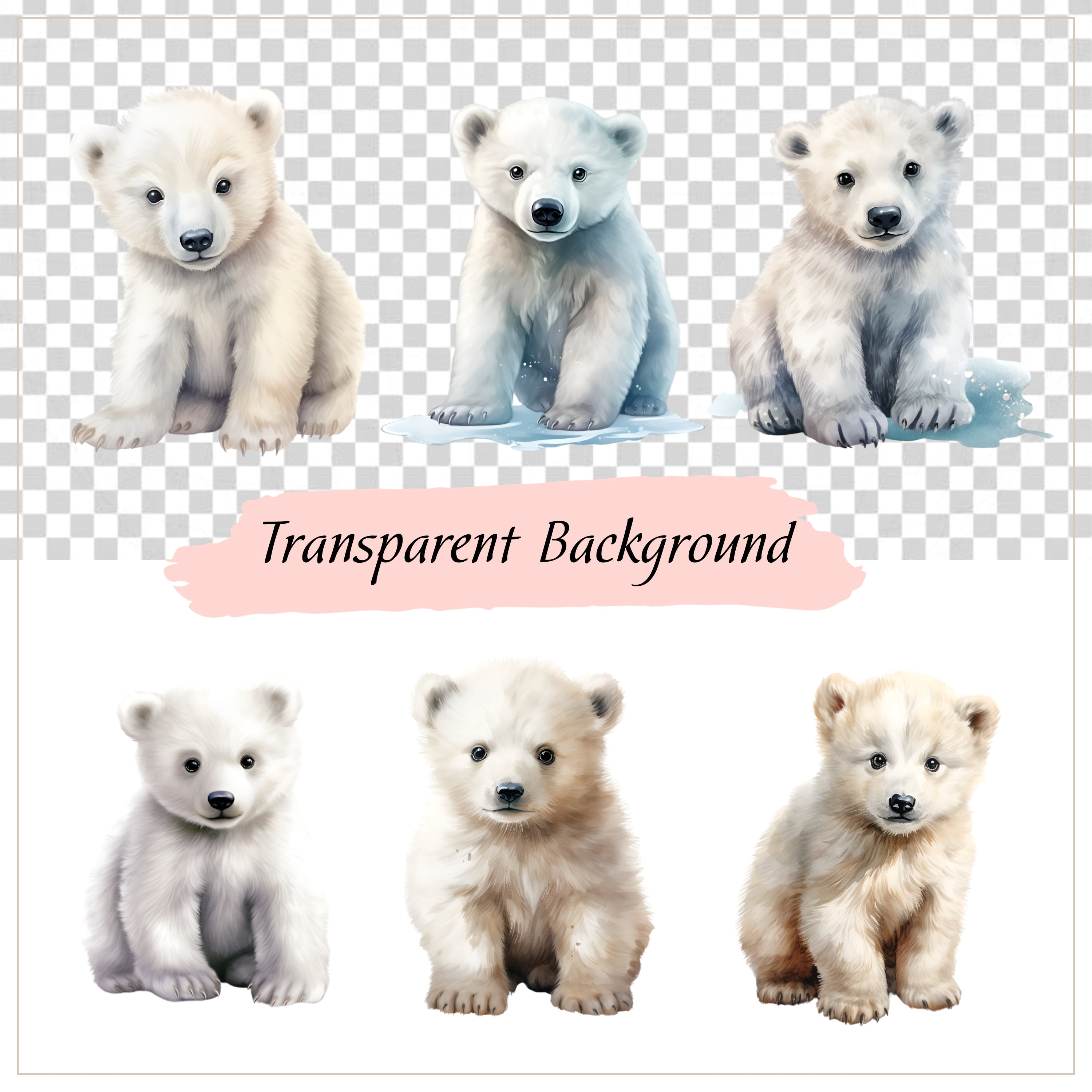 Baby Polar Bear Clipart, Bear Png, Arctic Animals, Winter Animals ...