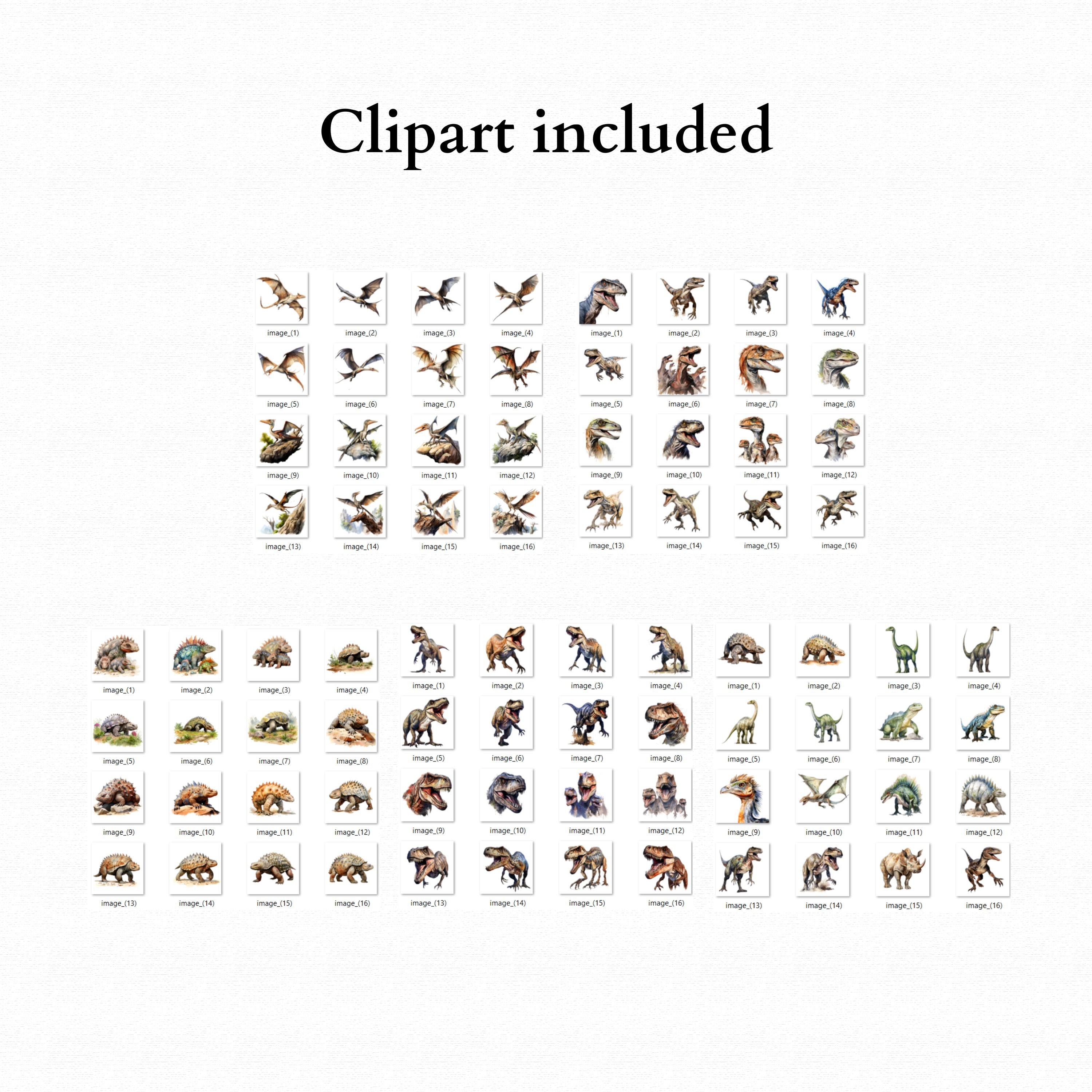 Dinosaur Clipart Bundle, Dinosaur Png, Dino Png, Dinosaur Silhouette ...