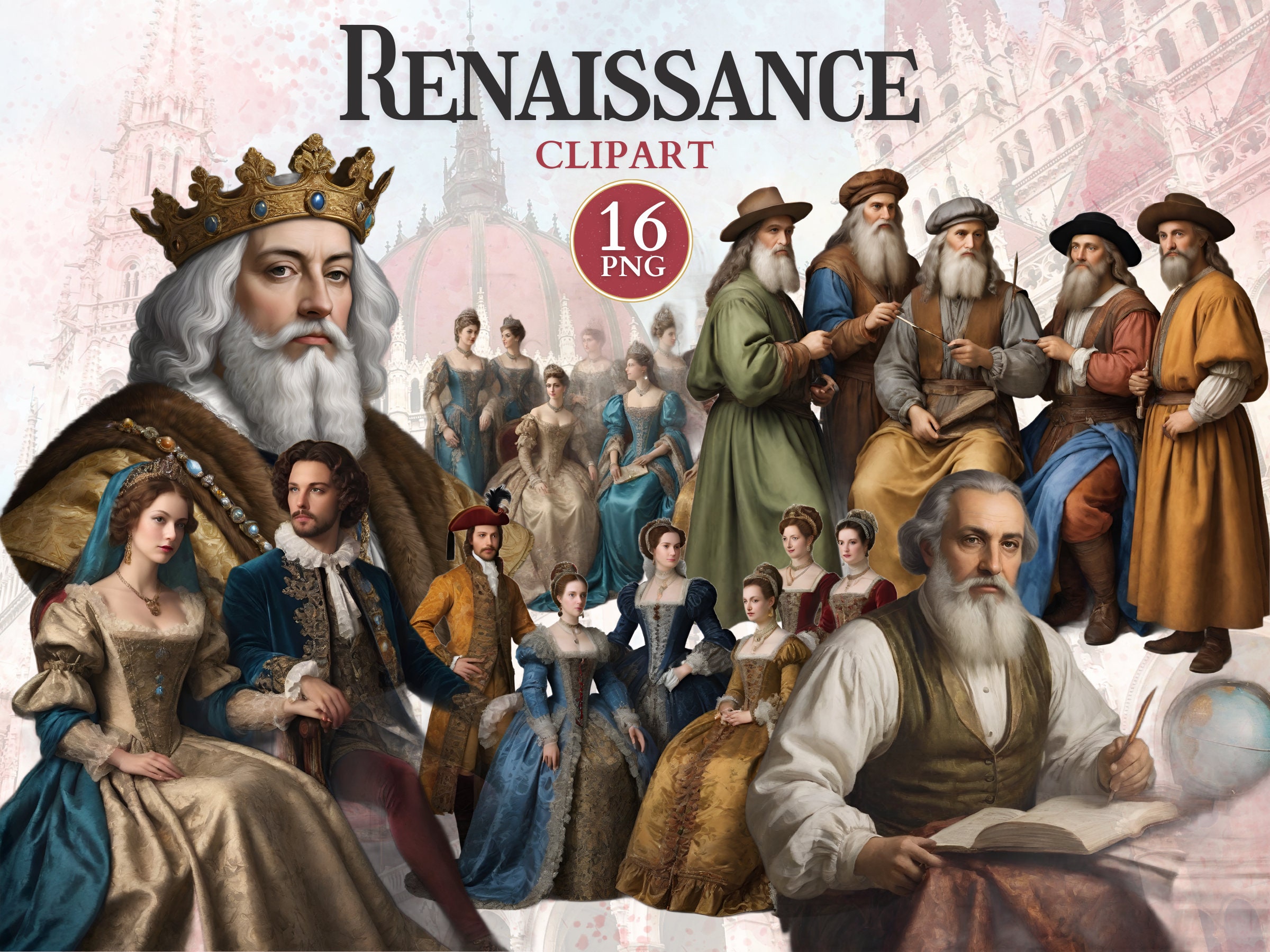 Renaissance Clipart, Medieval Image, Medieval Princess, Royal Png ...