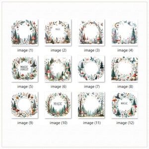 Magic Forest Frame Clipart, Printable Greenery Frame Png, Fantasy ...