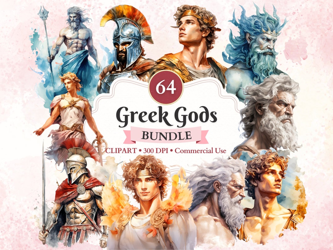 Greek Gods Clipart Bundle, Whimsical Wonder, Mythology Clipart, Greek ...
