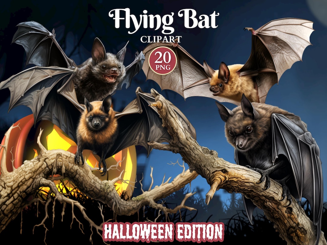 Flying Bat Clipart, Halloween Graphics, Halloween Bats Clipart ...