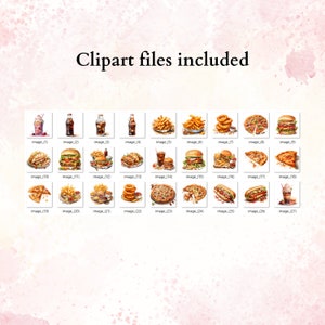 Fast Food Clipart, Watercolor, Junk Food Clipart, Food Png, Hamburger ...