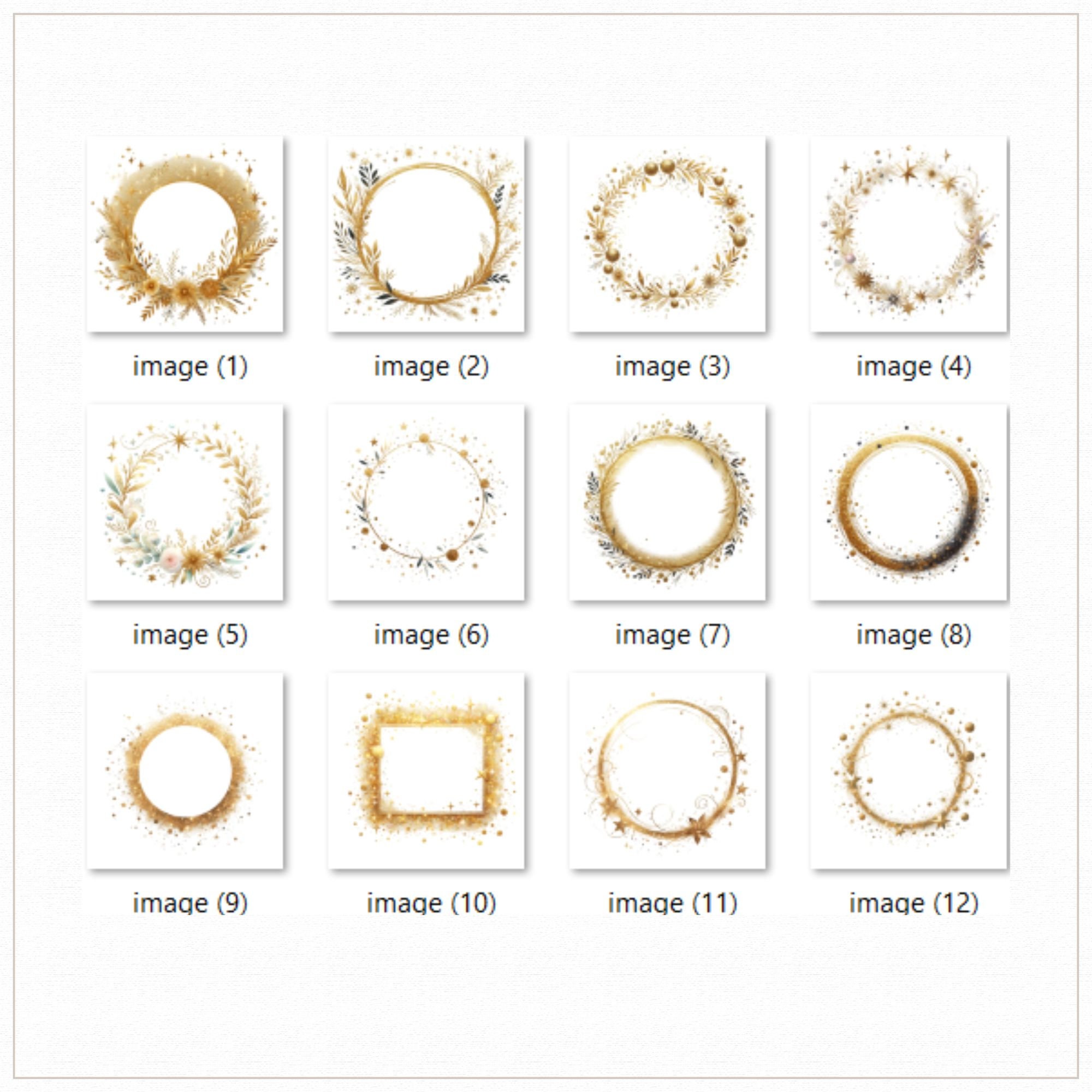 Gold Glitter Frame Clipart, Printable Photo Frames Png, Picture ...