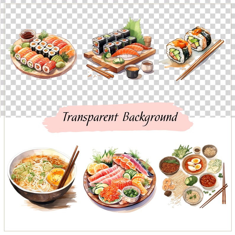 Japanese Food Clipart Bundle Japanese Cuisine Japan Food - Etsy