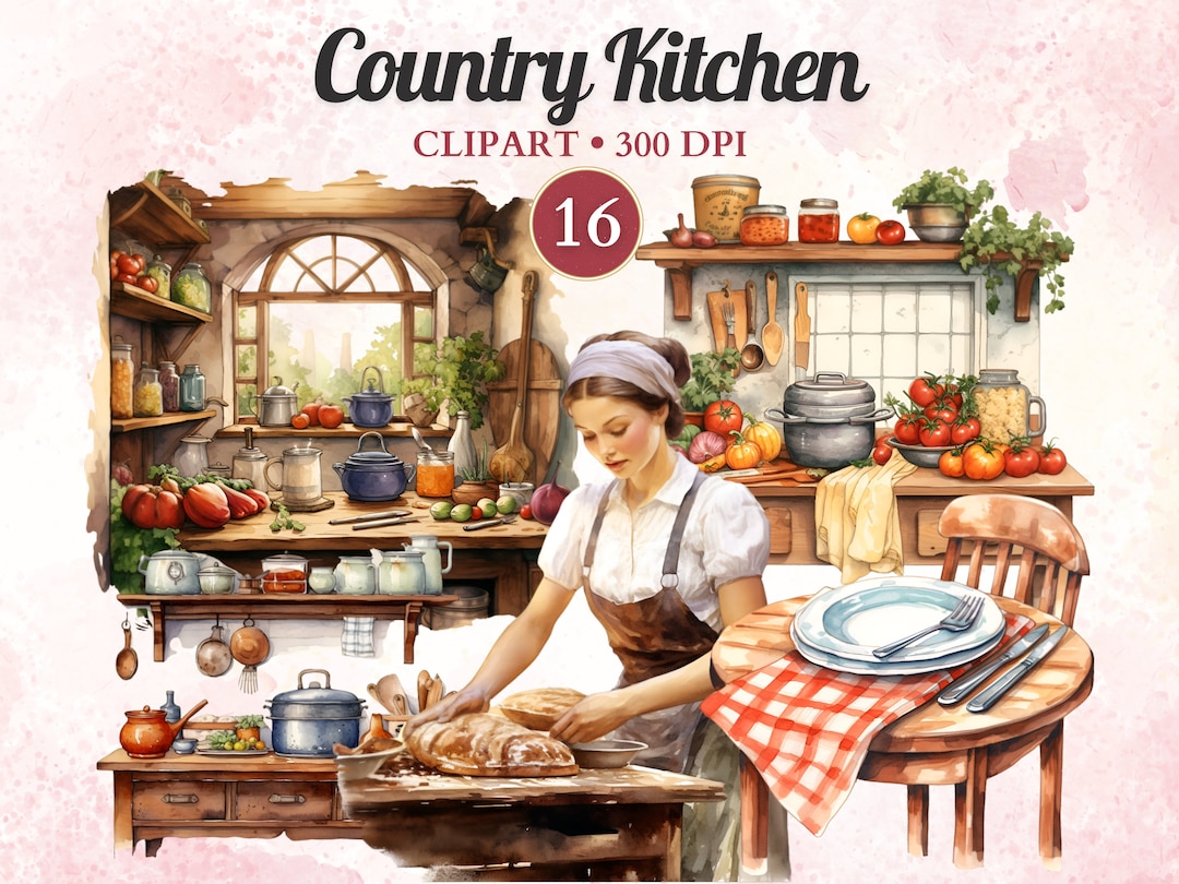 Country Kitchen Clipart, Cooking Utensils Clipart, Cooking Clipart ...