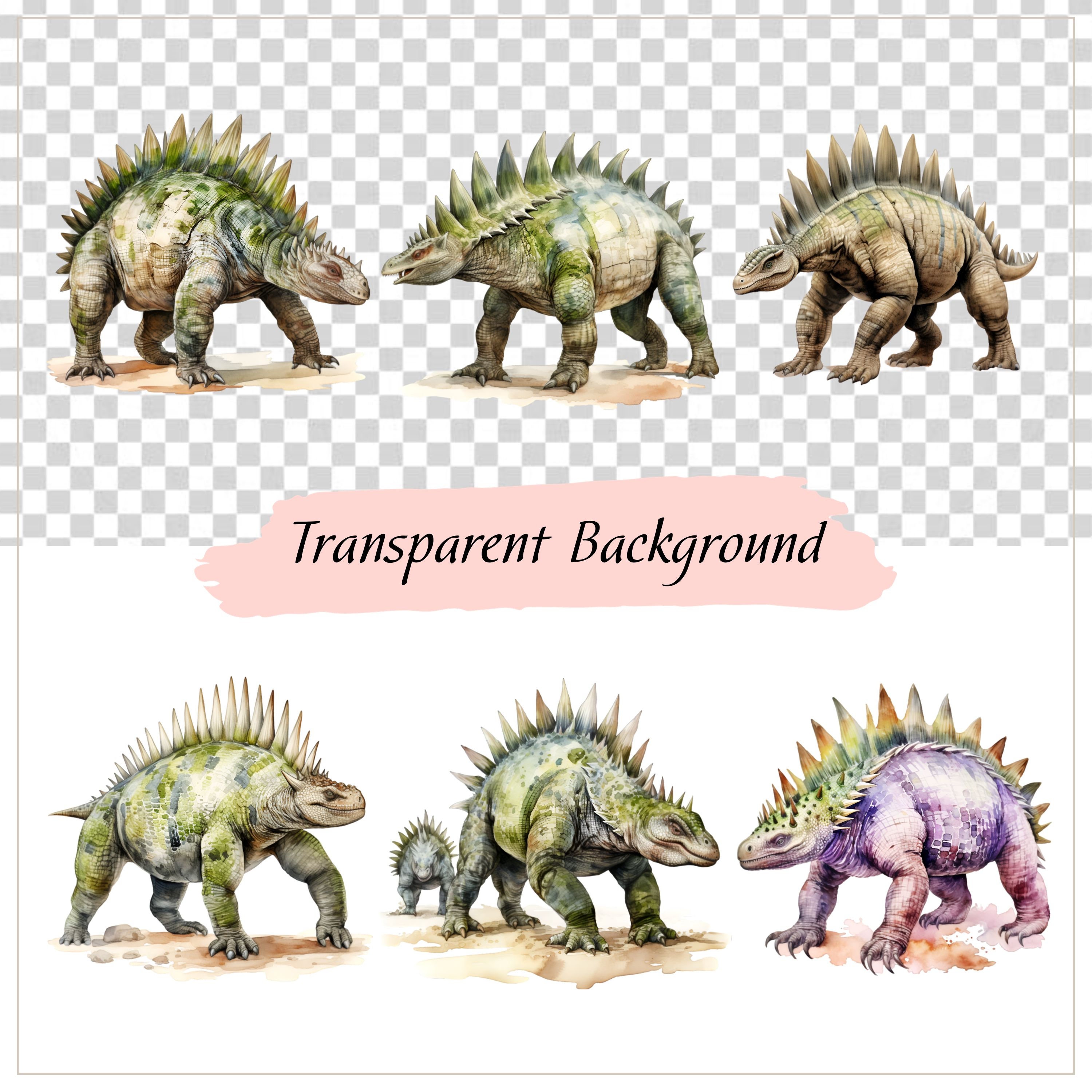 Stegosaurus Clipart Stegosaurus Png Dinosaur Clipart Dino - Etsy