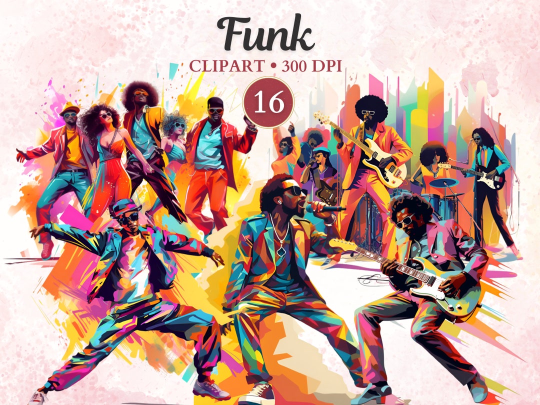 Funk Clipart, 70s Funk Music, Musician Png, Dancer Clipart, Dance Png ...