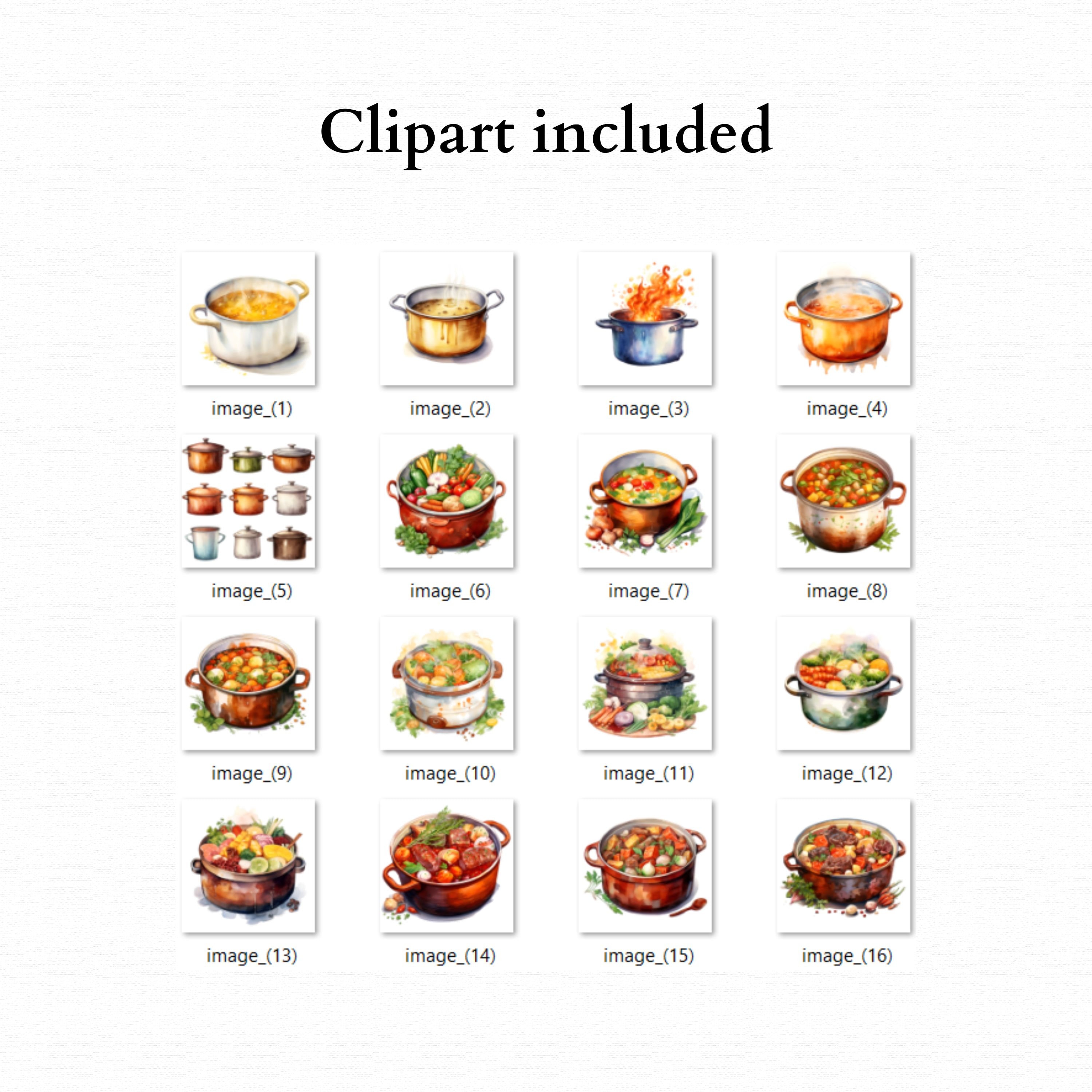 Cooking Pot Clipart, Pots and Pans, Cooking Clipart, Cooking Utensil ...