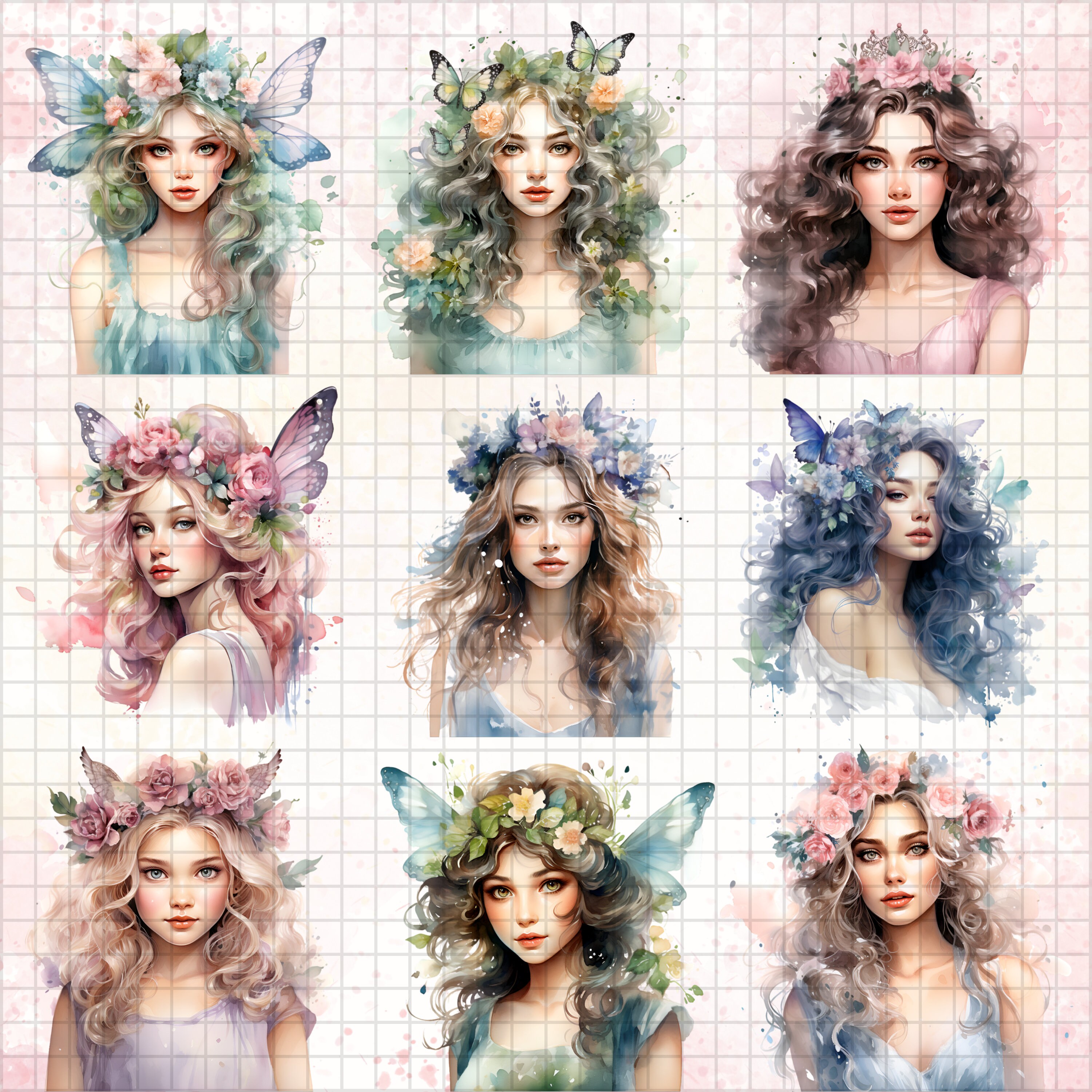 Princess Fairy Clipart Watercolor Princess Fairy Tale - Etsy