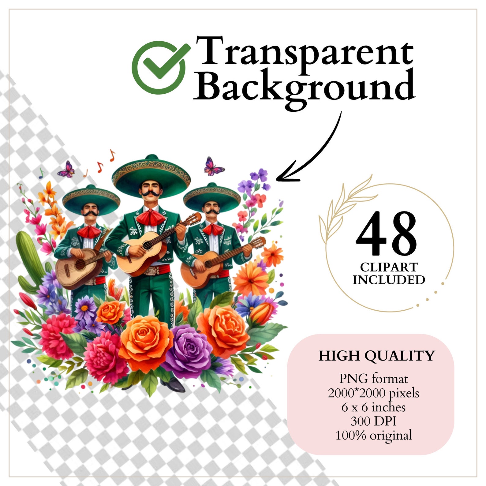 Fiesta Clipart, Dia De Los Muertos, Mariachi Clipart, Cinco De Mayo ...