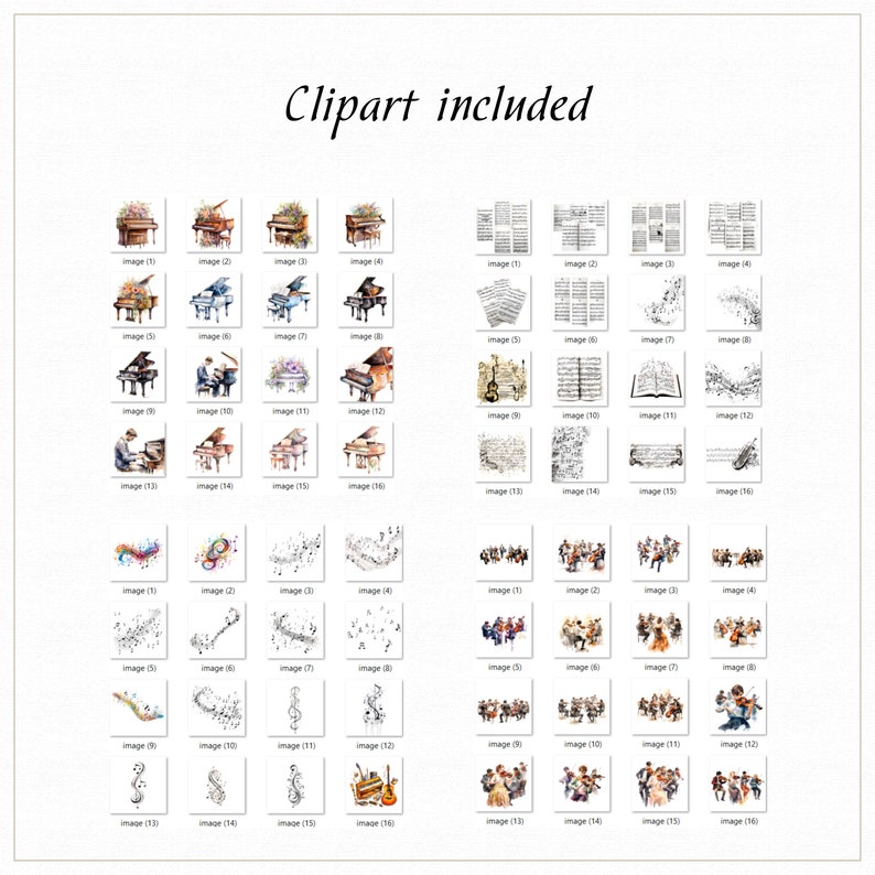 Classical Music Clipart Bundle, Orchestra, Music Clipart, Music Sheet ...