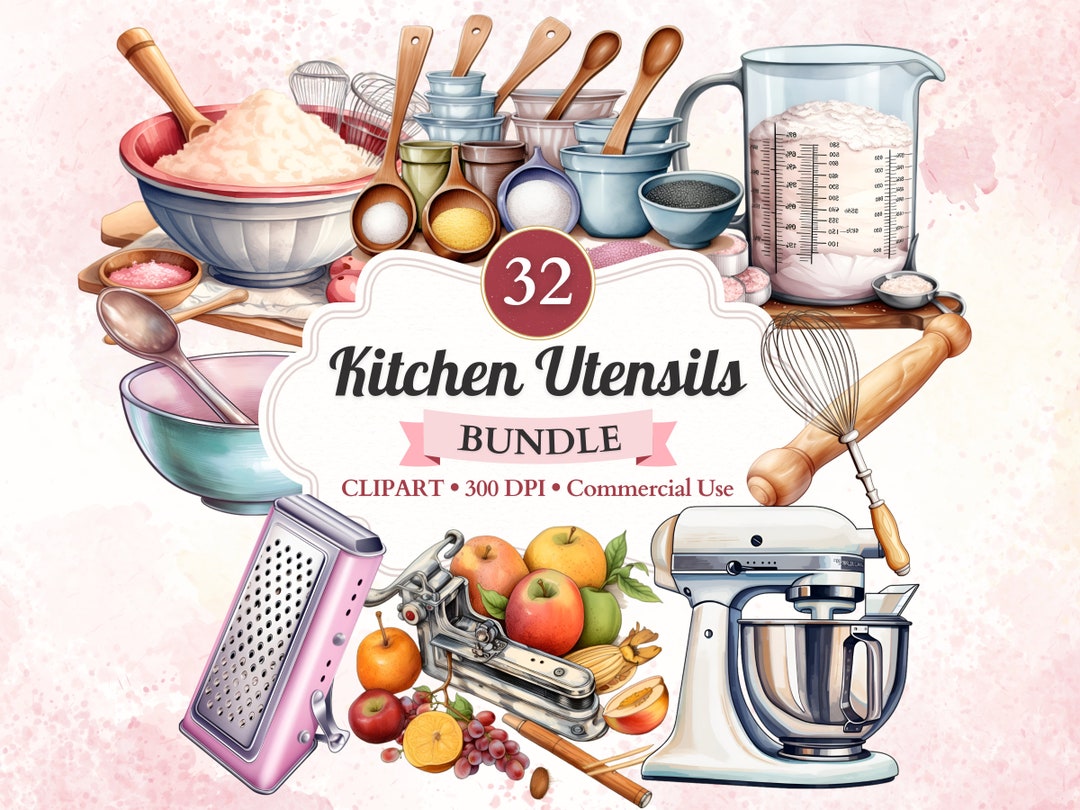 Kitchen Utensils Clipart Bundle, Kitchen Clipart, Kitchen Item, Cooking ...