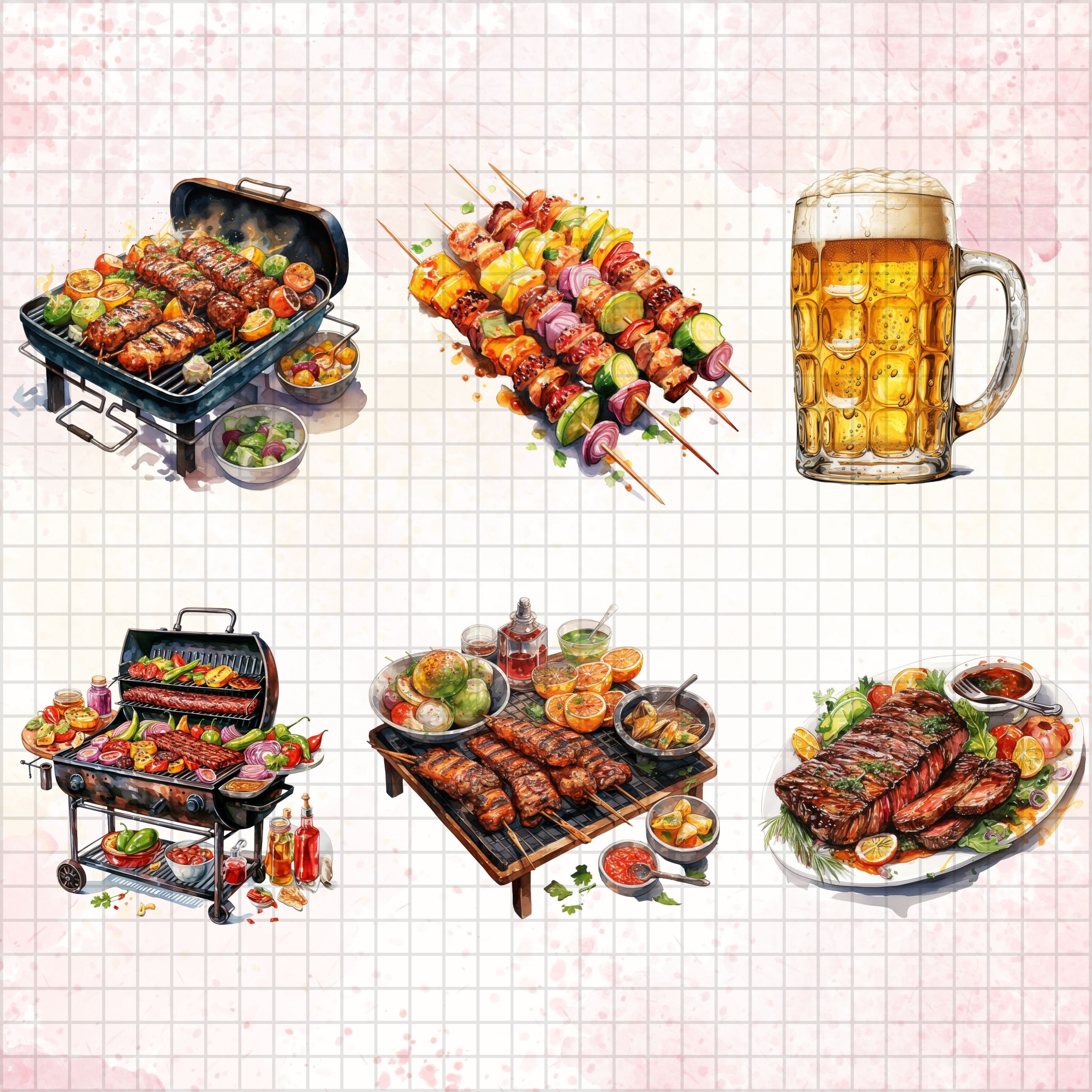 BBQ Clipart Barbecue Clipart Collection Picnic Clipart Bbq - Etsy