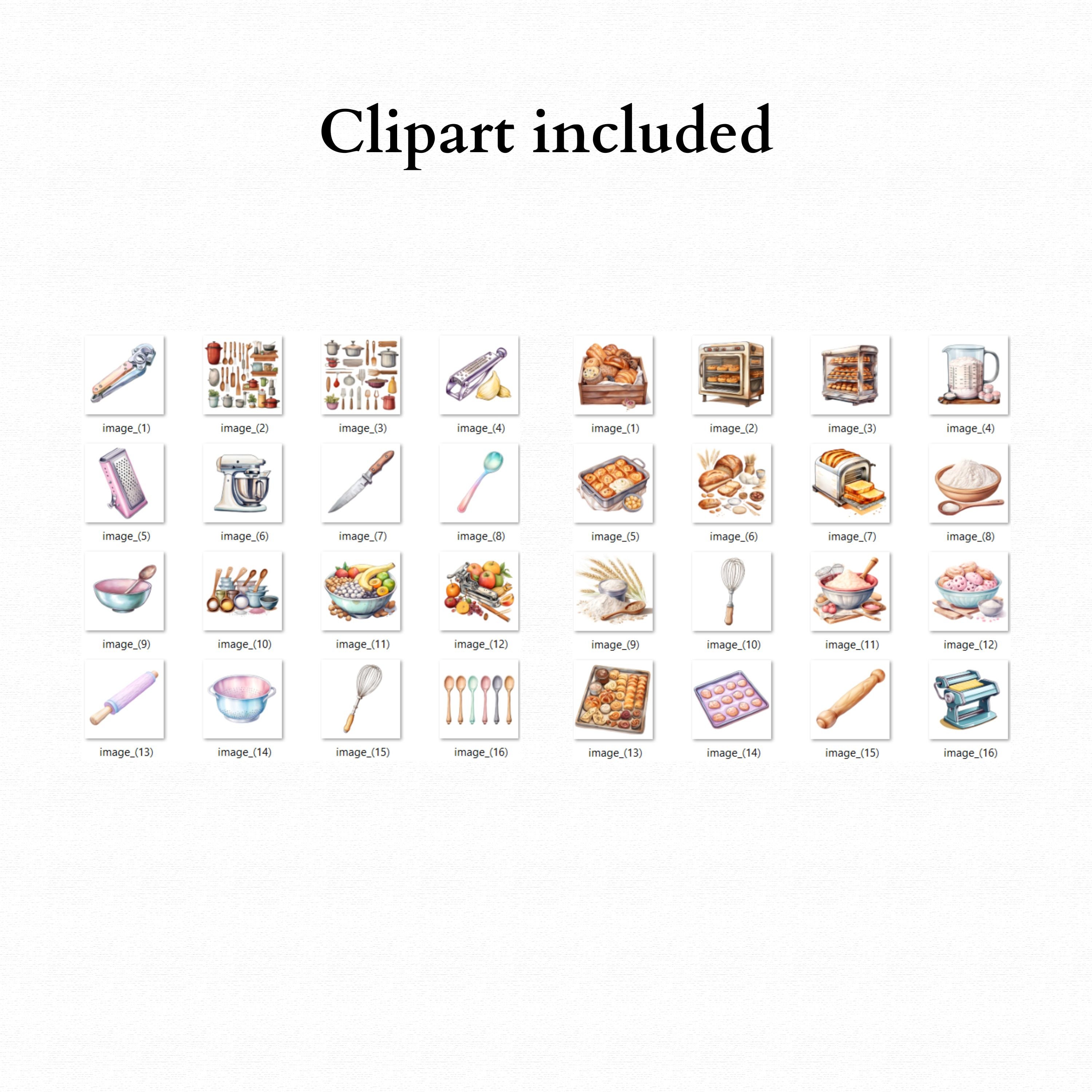 Kitchen Utensils Clipart Bundle, Kitchen Clipart, Kitchen Item, Cooking ...