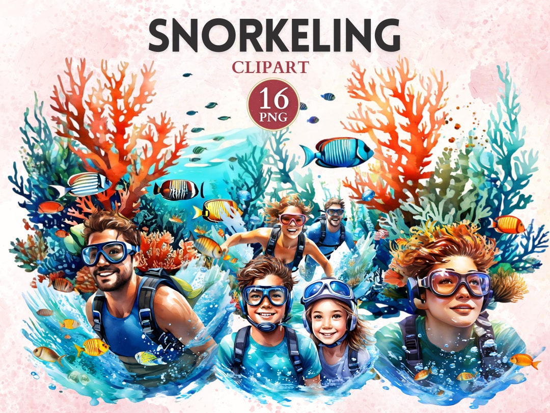 Snorkeling Clipart, Snorkeling Png, Diver, Coral Leef, Water Sport ...