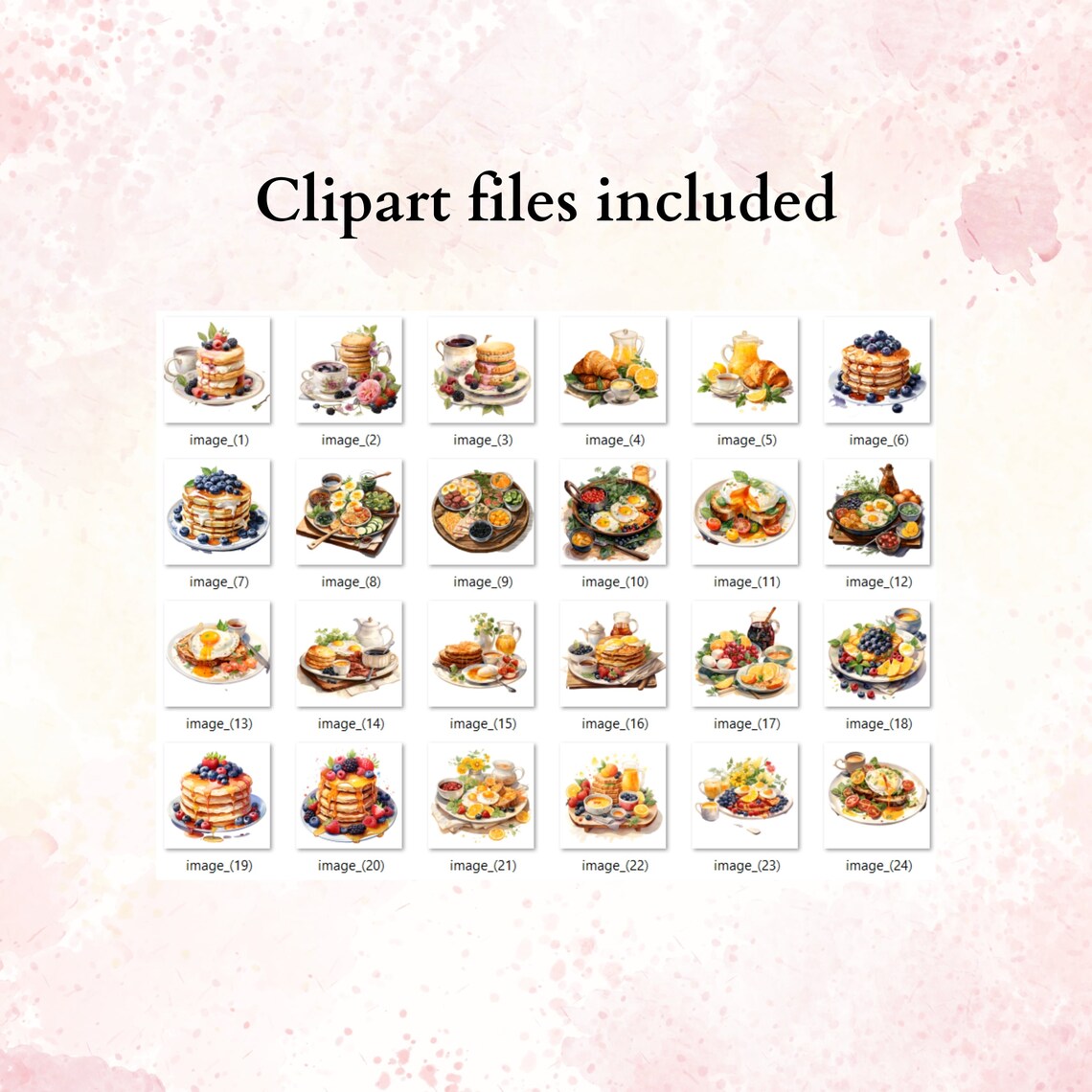 Breakfast Clipart Watercolor Food Clipart Food Png - Etsy