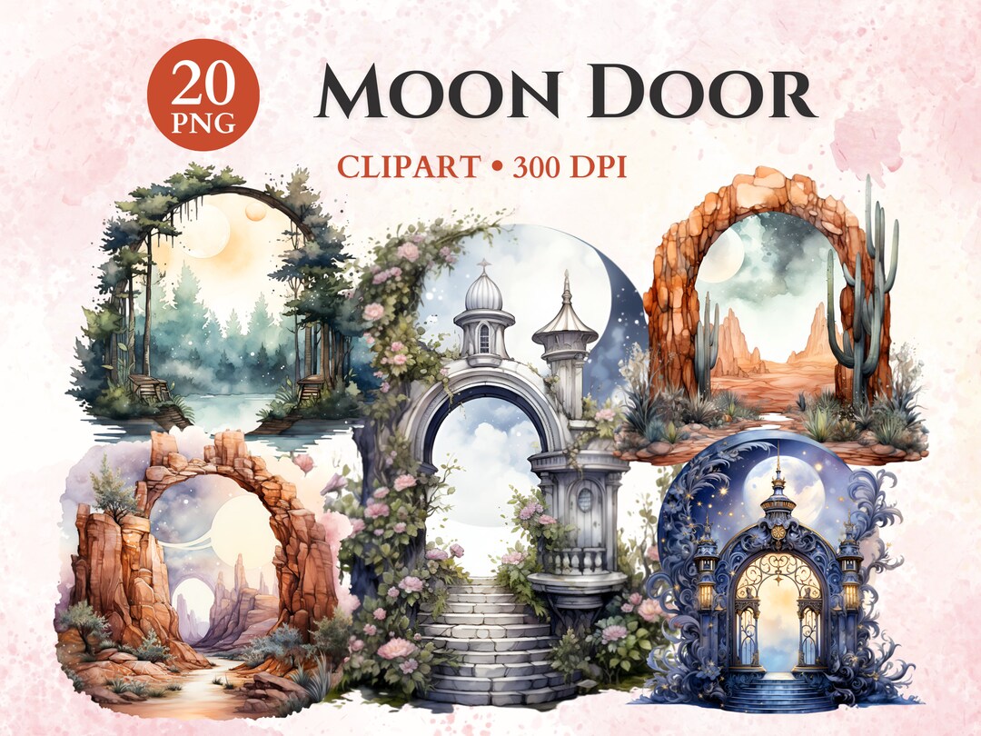 Moon Door Clipart, Magic Door Clipart, Celestial Clipart, Moon Png ...