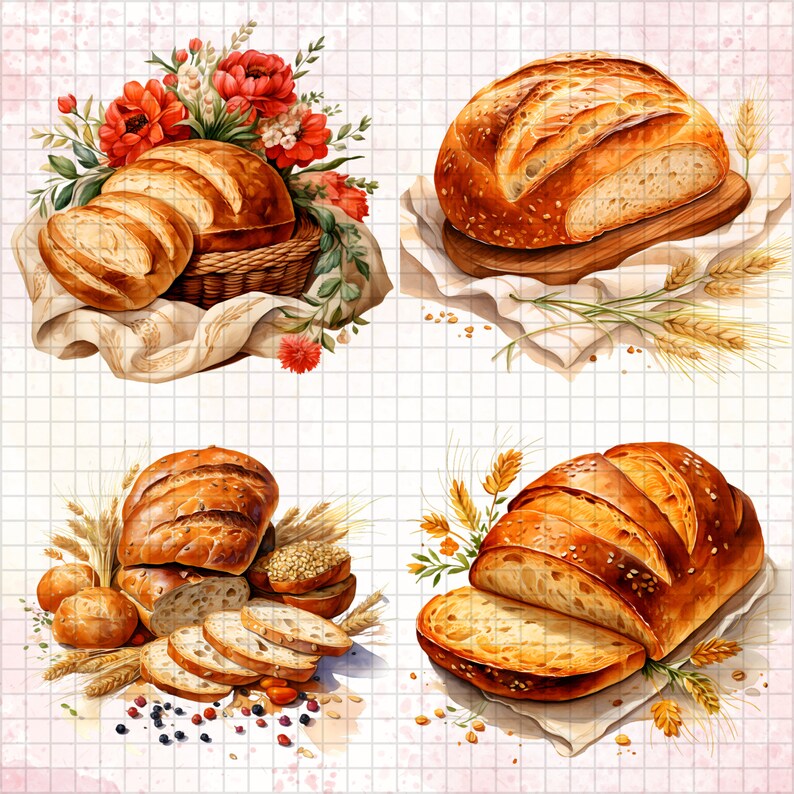 Bread Clipart, Food Clipart, Baguette Png, Bakery Clipart, Bakery Png ...