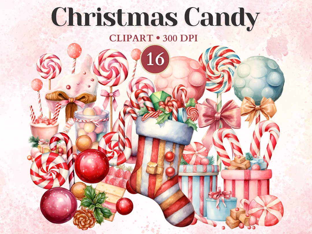 Christmas Candy Clipart, Candy Cane Png, Sweet Clipart, Christmas ...