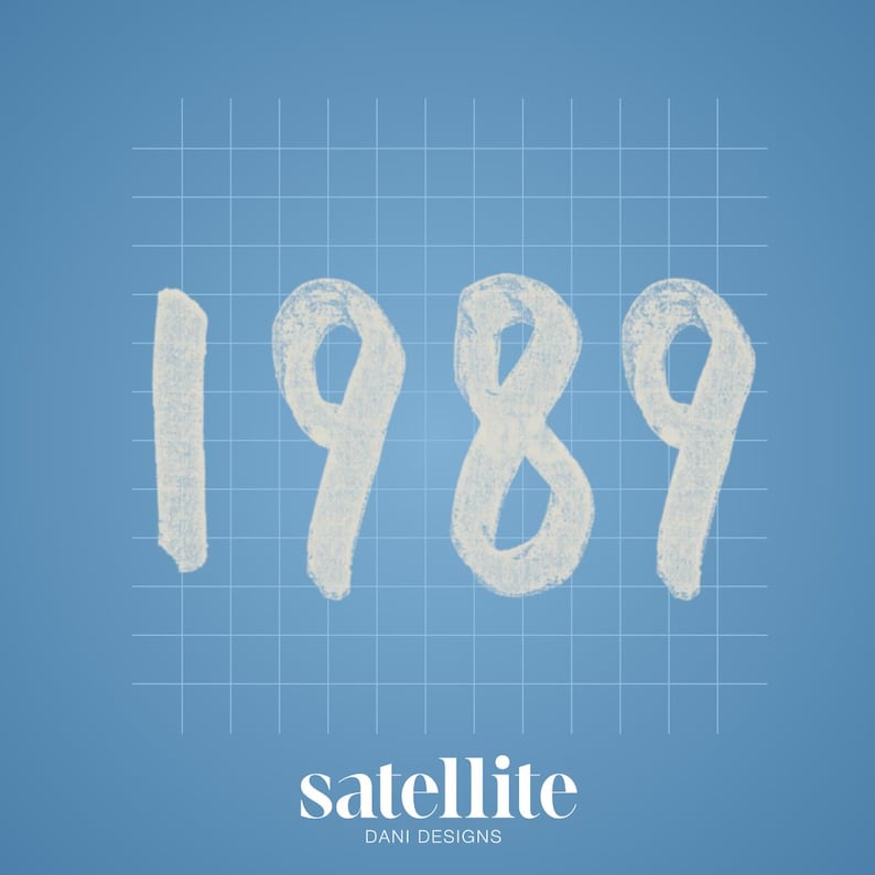 1989 Font Numbers PNG Merch Printing Logo Customize Handwriting Version ...