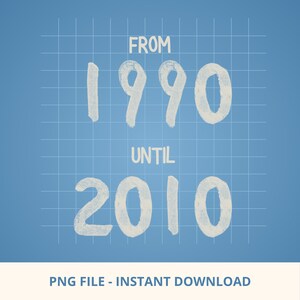 1989 Font Numbers Version, 1990 to 2010 PNG Merch Printing Logo ...