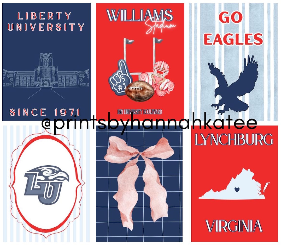 Liberty University Digital Prints - Set of 6 - Etsy