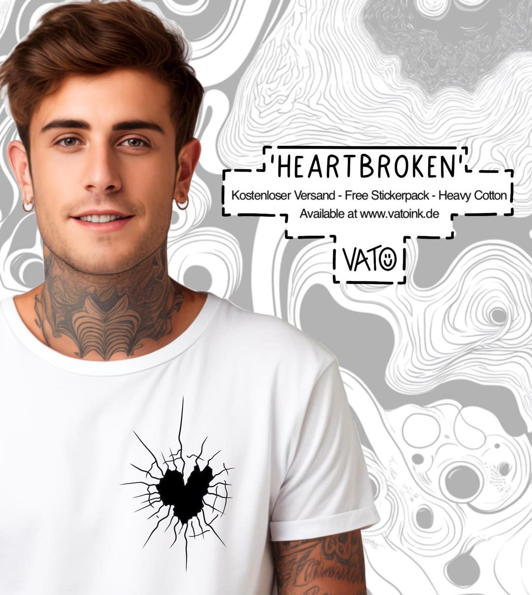 BROKEN HEART - Vatoink Design Shirt, Shattered Heart Design Shirt ...