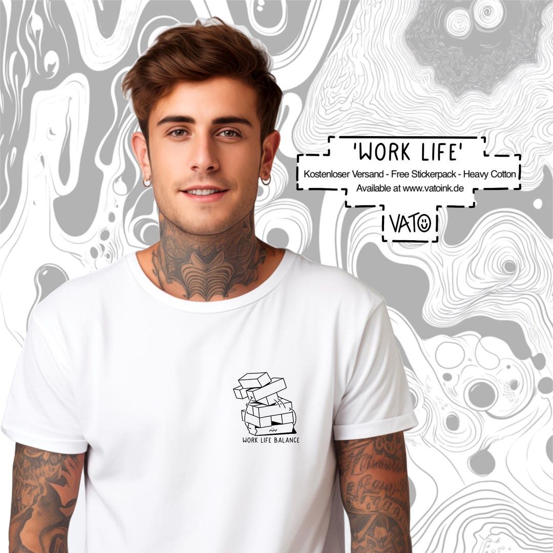 WORK LIFE BALANCE Vatoink Design Shirt, Work Life Stacking Tower Design ...