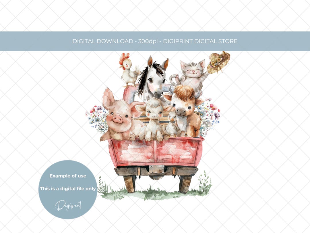 Farm Friends Baby Birthday Digital Clipart PNG Image, Young Farmer ...