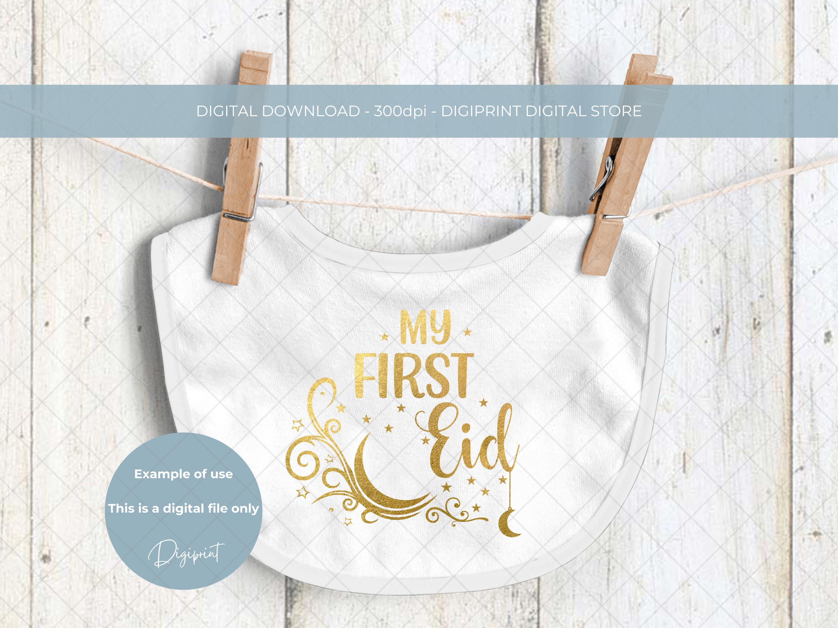 My First Eid PNG for Baby, Eid Mubarak Sublimation Instant Digital ...