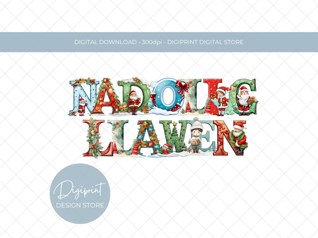 Nadolig Llawen Welsh Merry Christmas Clipart (digital Download) - Etsy UK