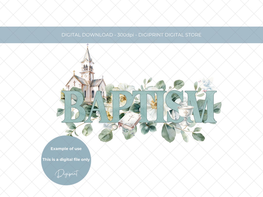 Baptism Clipart PNG, Baptism Sublimation Digital Download, Baptism ...
