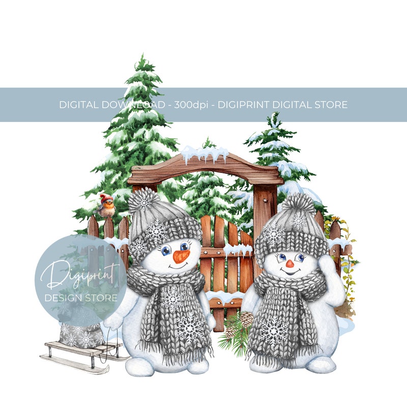 Snowmen Clipart - Etsy