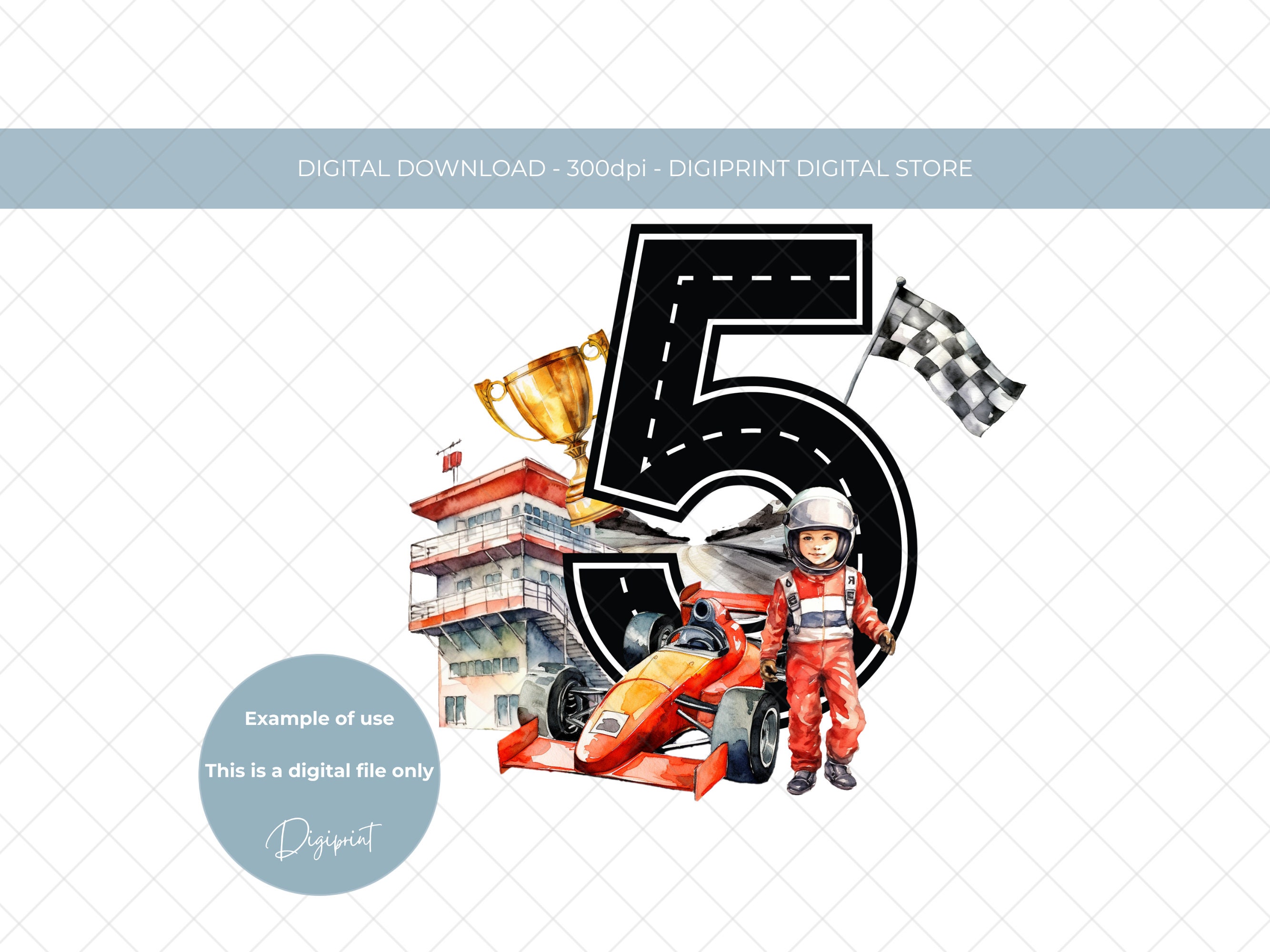 Boys Birthday Racing Car PNG, Age 5 Boy Birthday Image, Birthday Racing ...