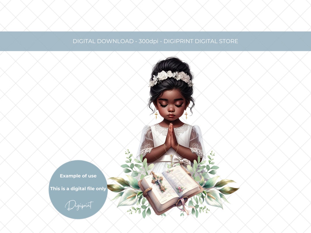 First Holy Communion PNG, Girl of Colour First Holy Communion Image ...