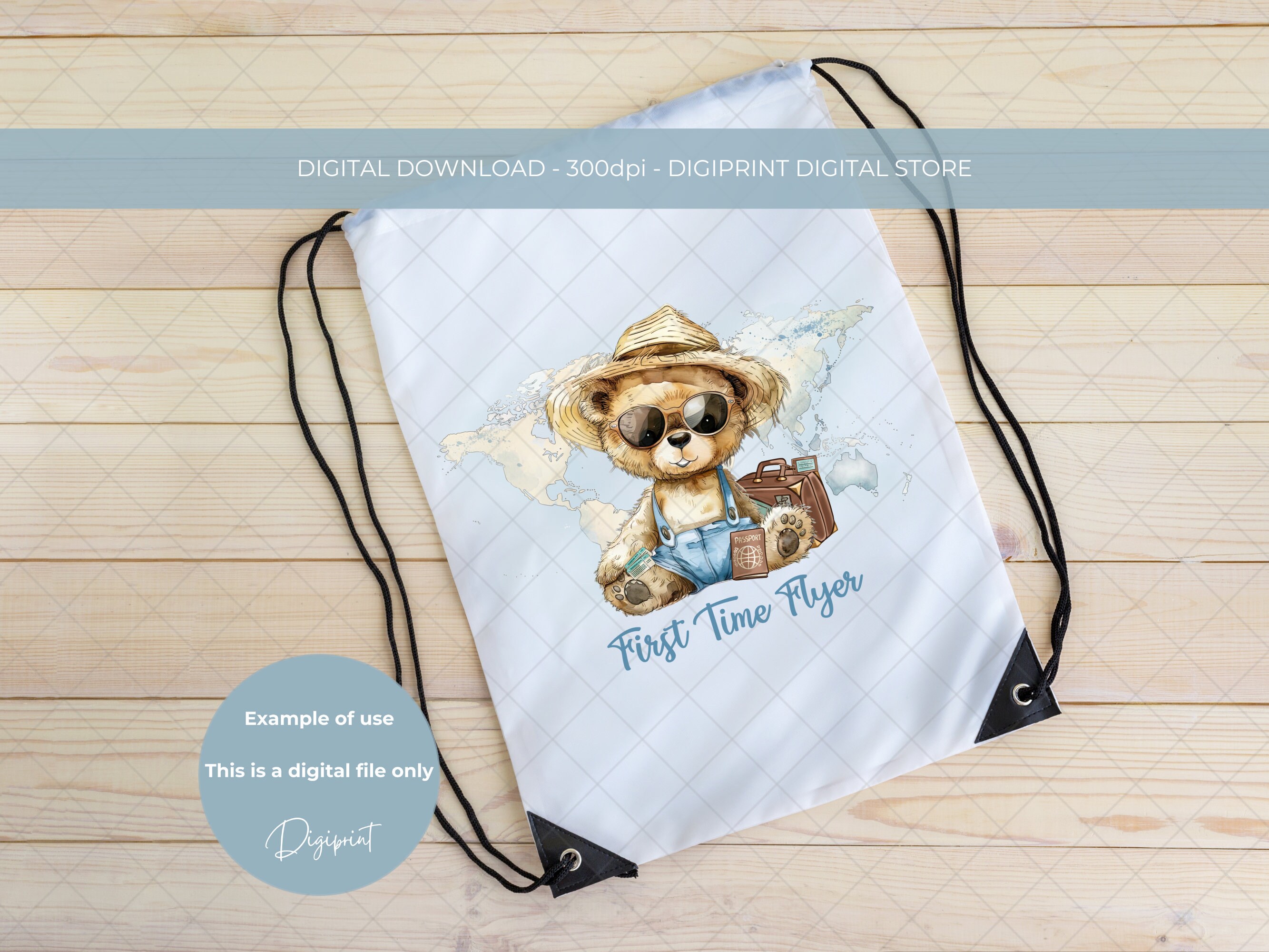 First Time Flyer PNG for Boys, Kids First Holiday Digital Print, Bear ...