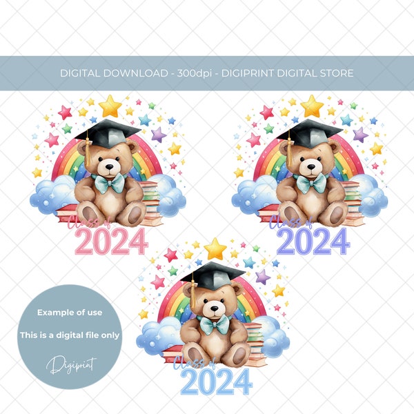 Graduation Bear Clipart - Etsy