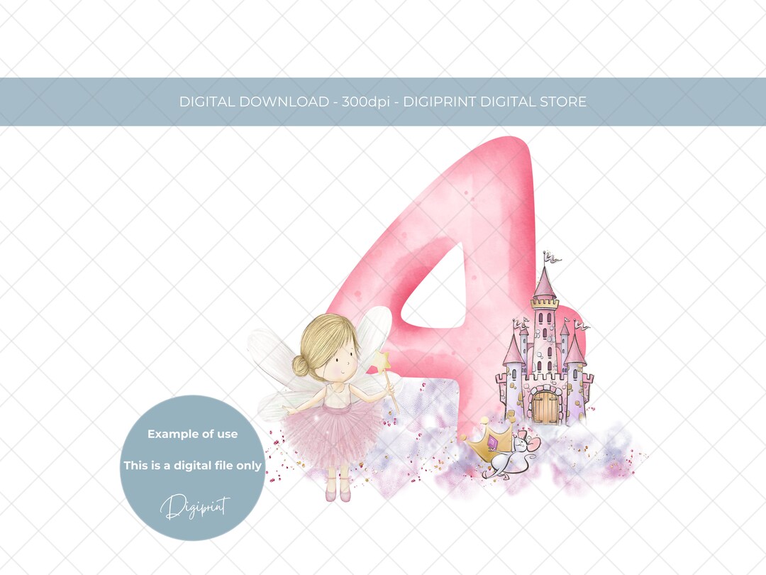Babies 4th Birthday Number Four Birthday Image, Girls 4th Birthday ...