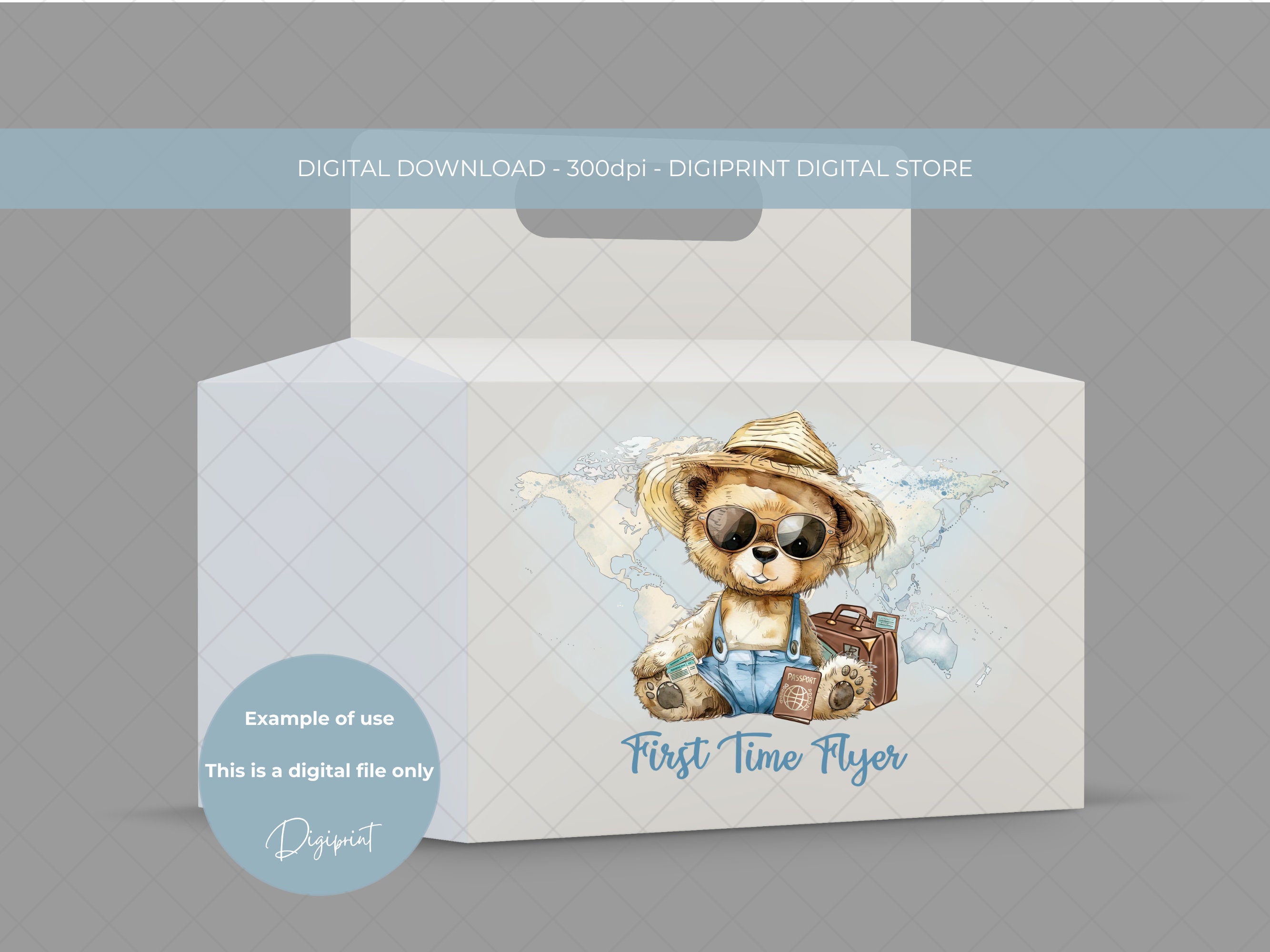 First Time Flyer PNG for Boys, Kids First Holiday Digital Print, Bear ...